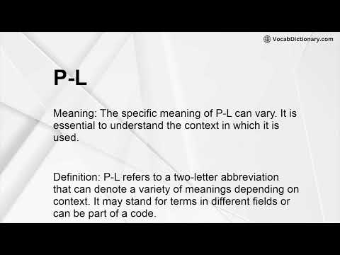 P-L Meaning
