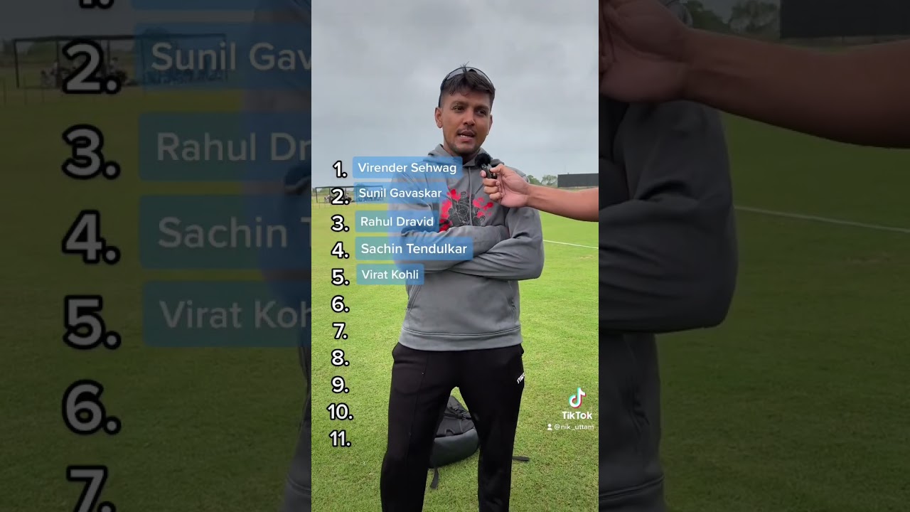 Former India U-19 Smit Patel Picks All Time India Test XI #cricket #indiacricket