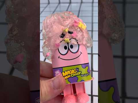 Spongebob strawberry with milk candy jelly gummy food mukbang