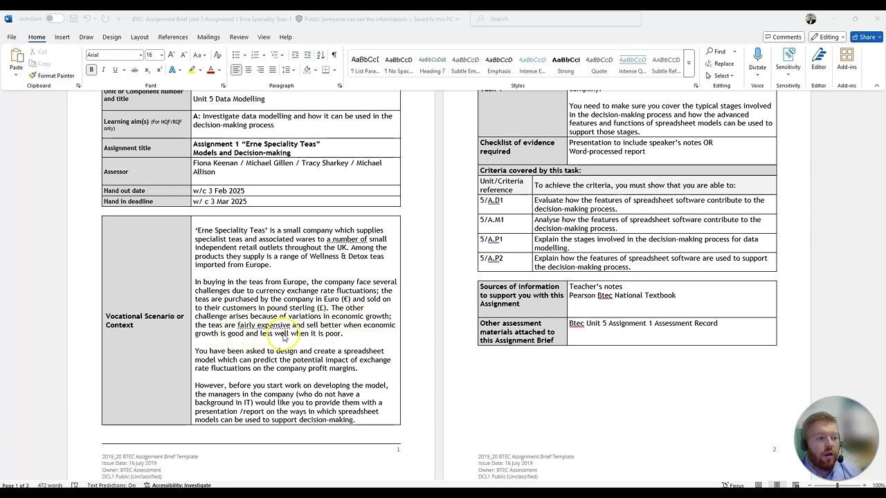 1 Data Modelling Assignment Breakdown