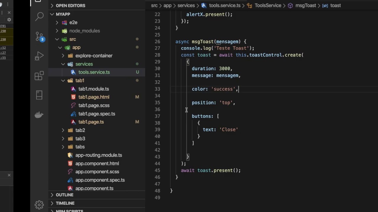008. Mobile II -  ToastController Opções (Ionic)