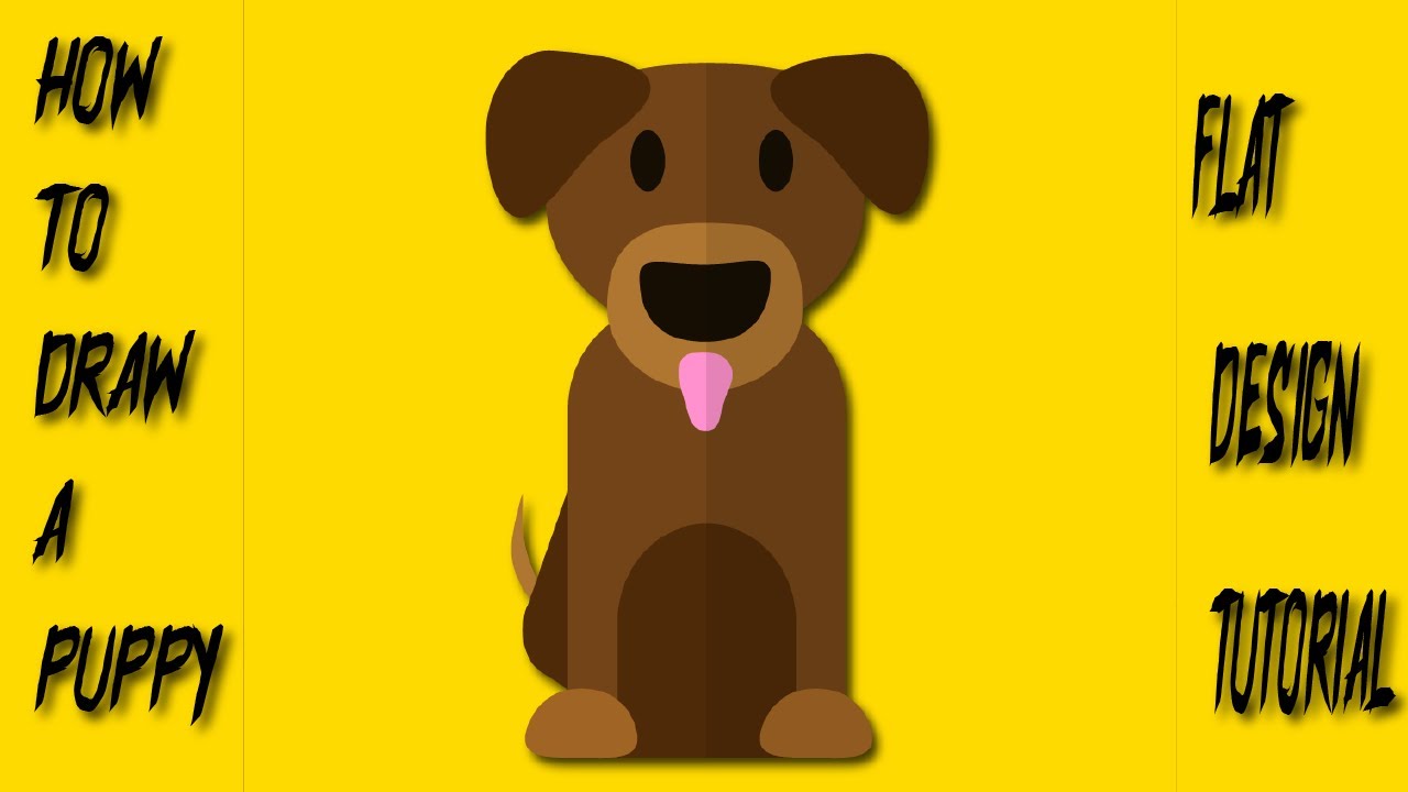 How to draw a Puppy | Flat Design | Adobe Illustrator Tutorial