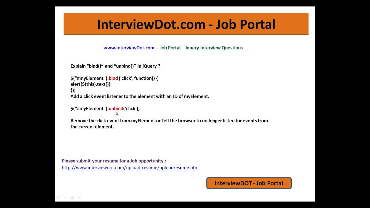 Bind and UnBind JQuery function