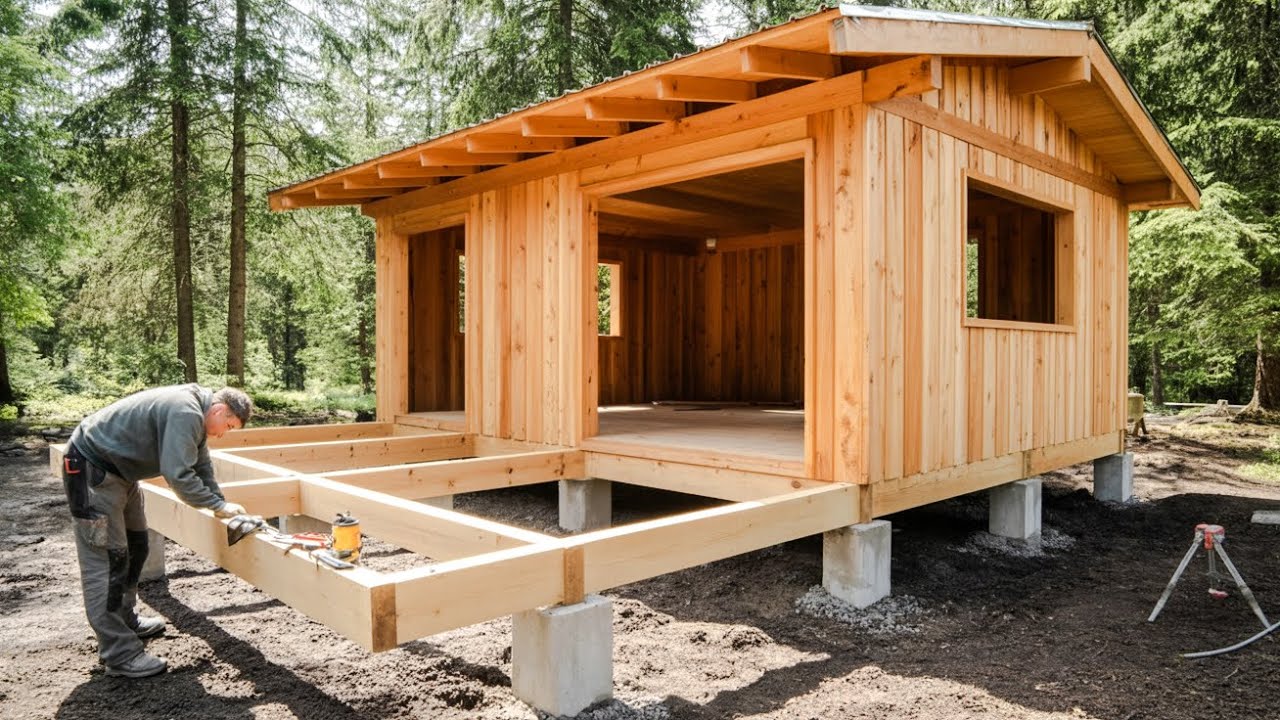 Man Builds an Incredible Dream Log House in the Wild Forest | Start to Finish@LifeontheMoose