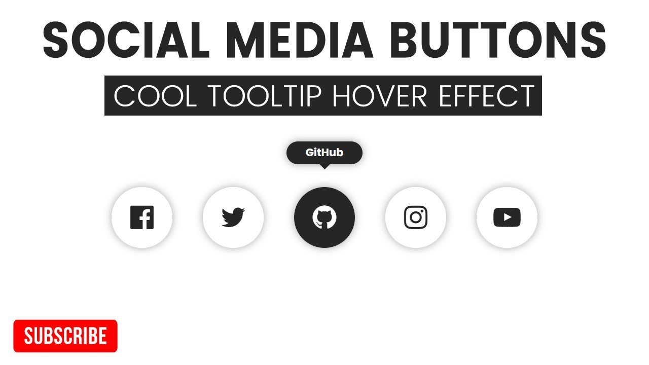 Social Media Icons with Awesome Tooltip Animation on Hover Using HTML & CSS