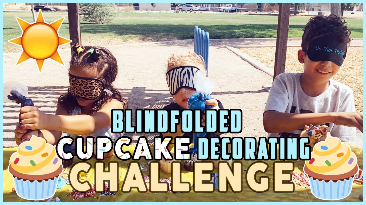 BLINDFOLDED CUPCAKE DECORATING CHALLENGE!! | FINLEY KIDZ
