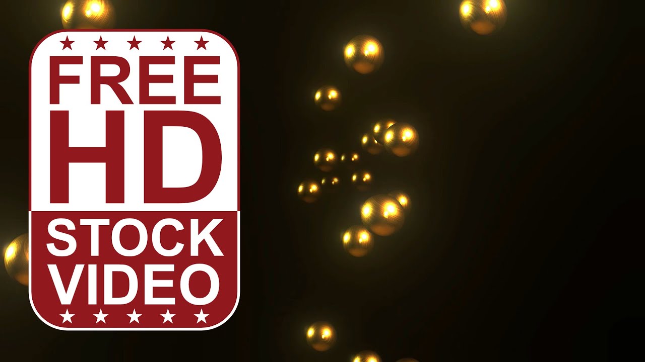 Free Stock Videos – gold balls moving floating towards camera 3D animation