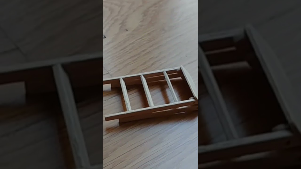 Mini foldable ladder. #miniature #howtomake #tutorial