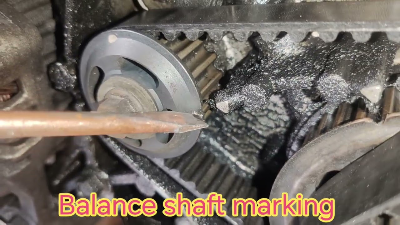 mitsubishi pajero L300 4d56 engine timing belt marks replacement.