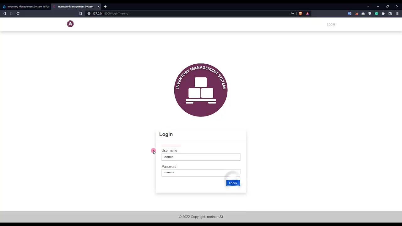 Inventory Management System in Python using Django DEMO
