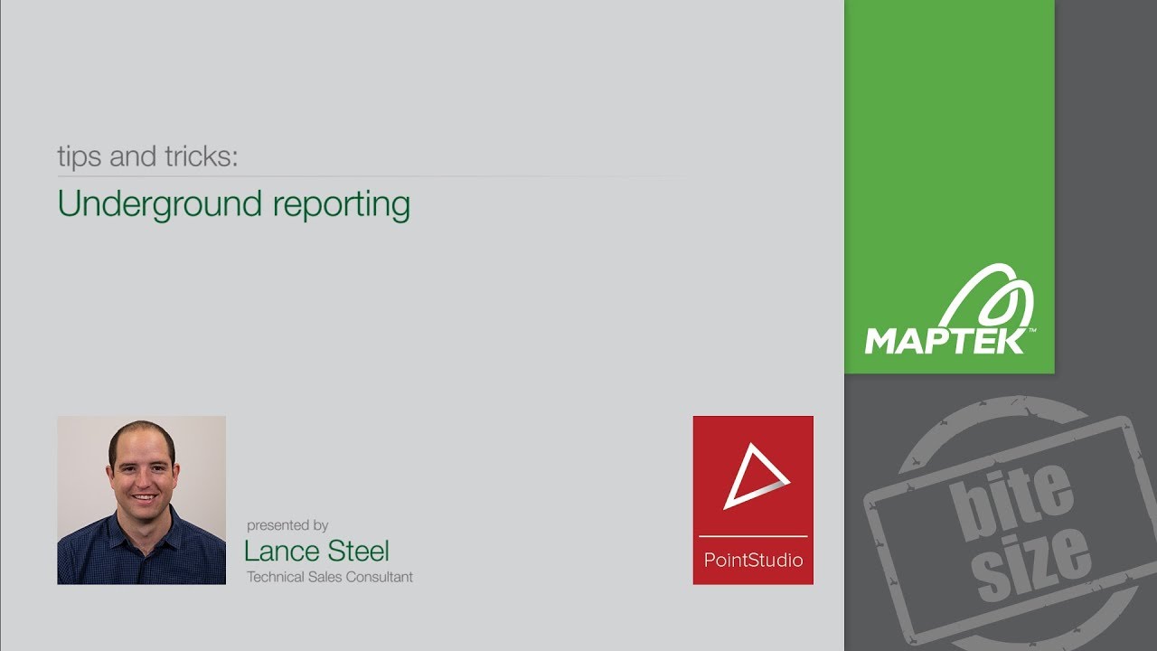 PointStudio Bite Size - Tips and Tricks: Underground reporting