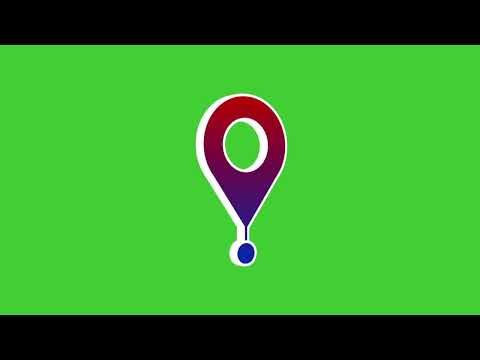Gradient Fill Location 3D Pin Icon Rotating Icon on Green Screen Background | HD | FREE DOWNLOAD