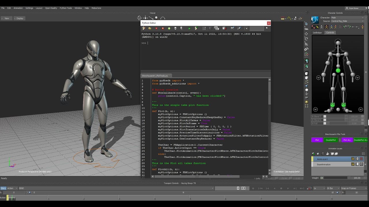 Motionbuilder Tools: Free Gift!!! Plot (Bake) Tool Python Script