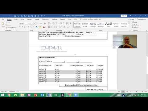 Patient Reimbursement Form Outline | Super Bill | Cash Based Physical Therapy.org