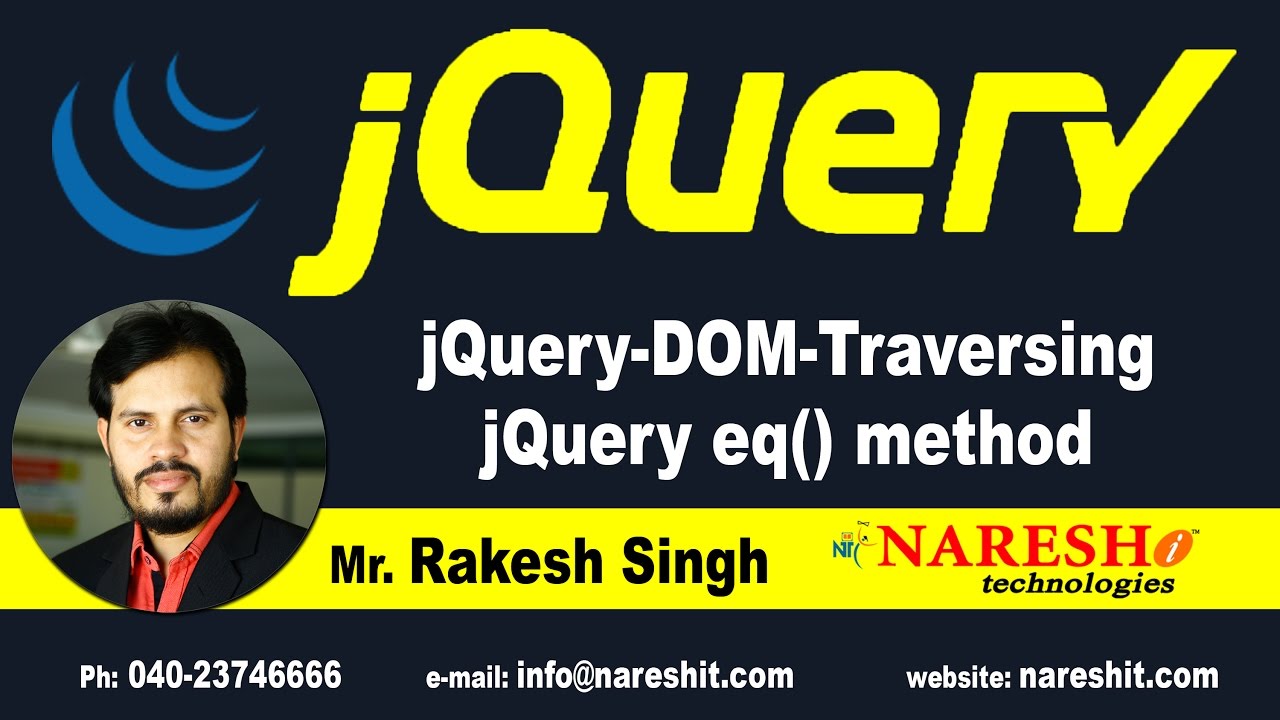 jQuery DOM Traversing jQuery eq() method | jQuery Tutorial | Naresh IT