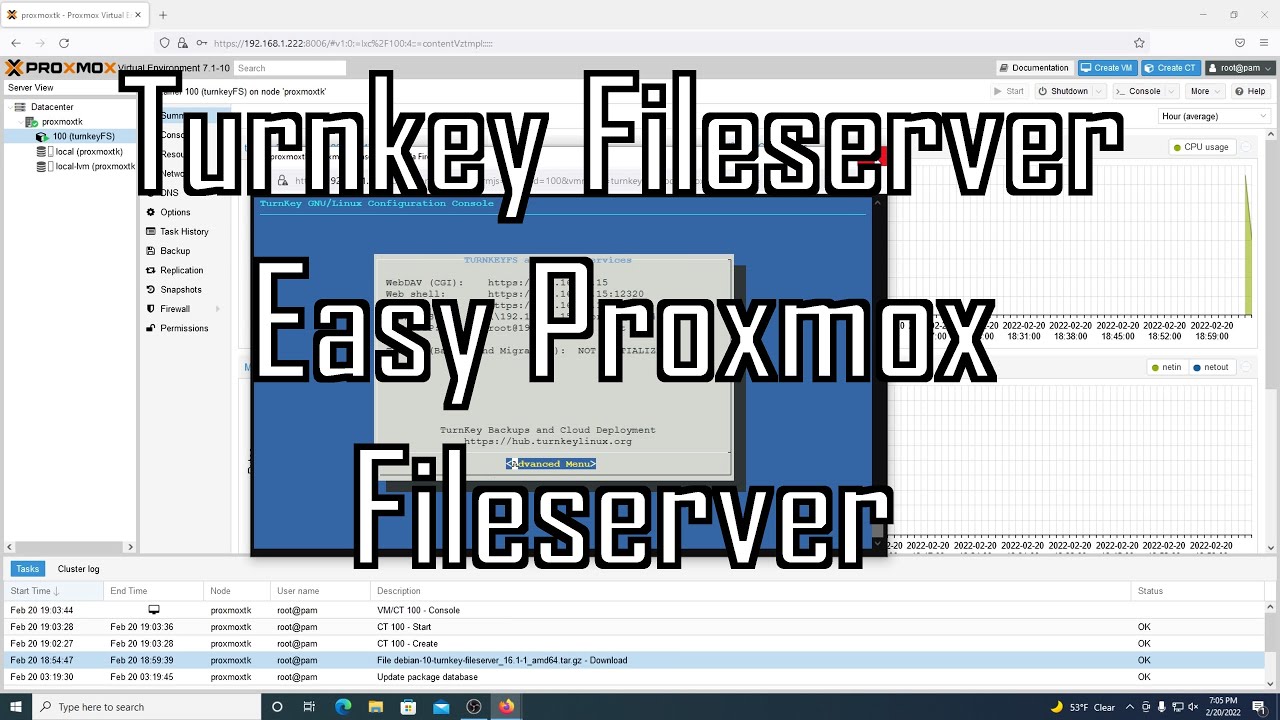How to setup Turnkey Linux Fileserver on Proxmox VE