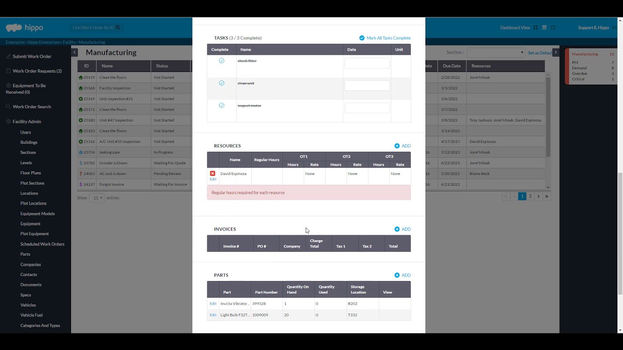 Hippo Help - How To Close A Work Order