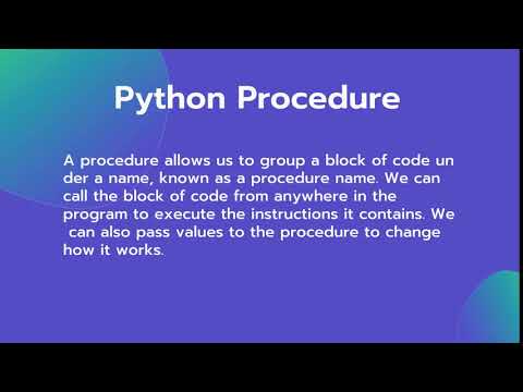 Python Procedure Definition