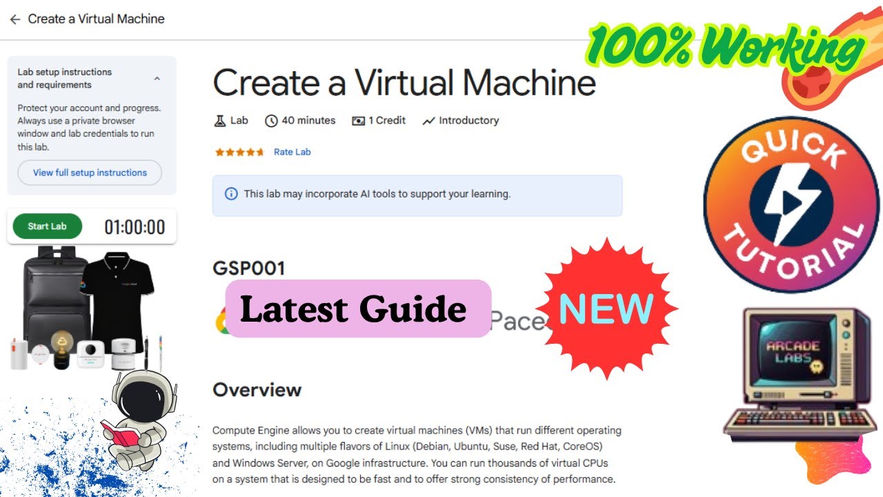 [NEW] Create a Virtual Machine | GSP001 | Quick N Easy  #qwiklabs #arcade