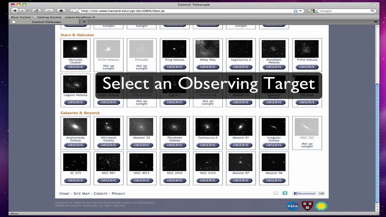 Legacy MicroObservatory Image Tutorials | How to Request an Image