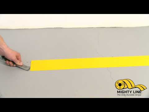 4" Yellow Mighty Line Floor Tape - Easy Removal Demo