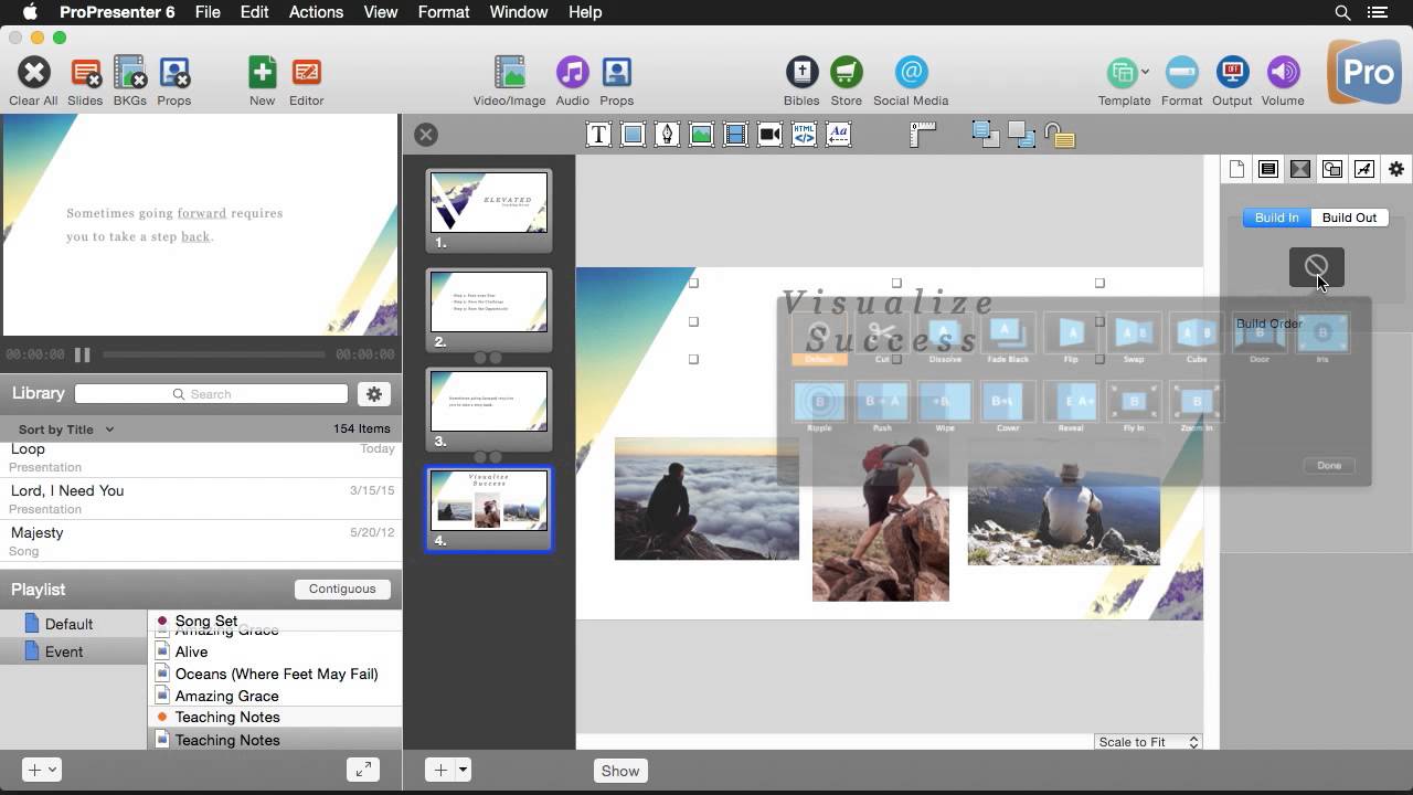 ProPresenter 6: Slide Builds