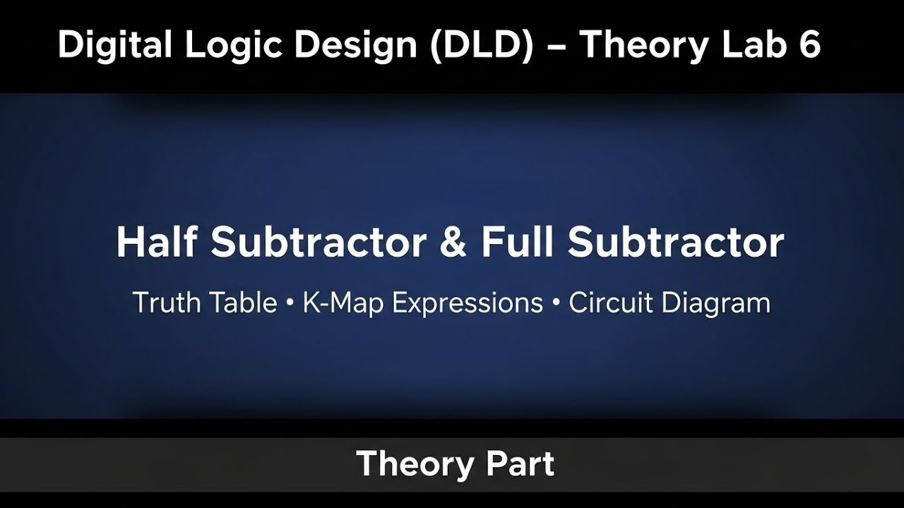 Lab #6 | Digital Logic Design – Half Subtractor & Full Subtractor | Theory Part