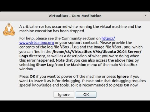 Virtual Box Guru Meditation Critical Error [Solved]