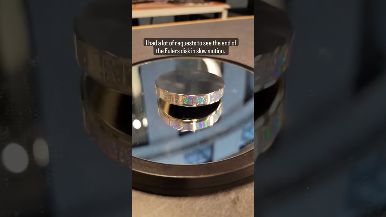 Euler's disk at 1,000 frames a second! #science #shorts #physics #slowmotion #slowmo