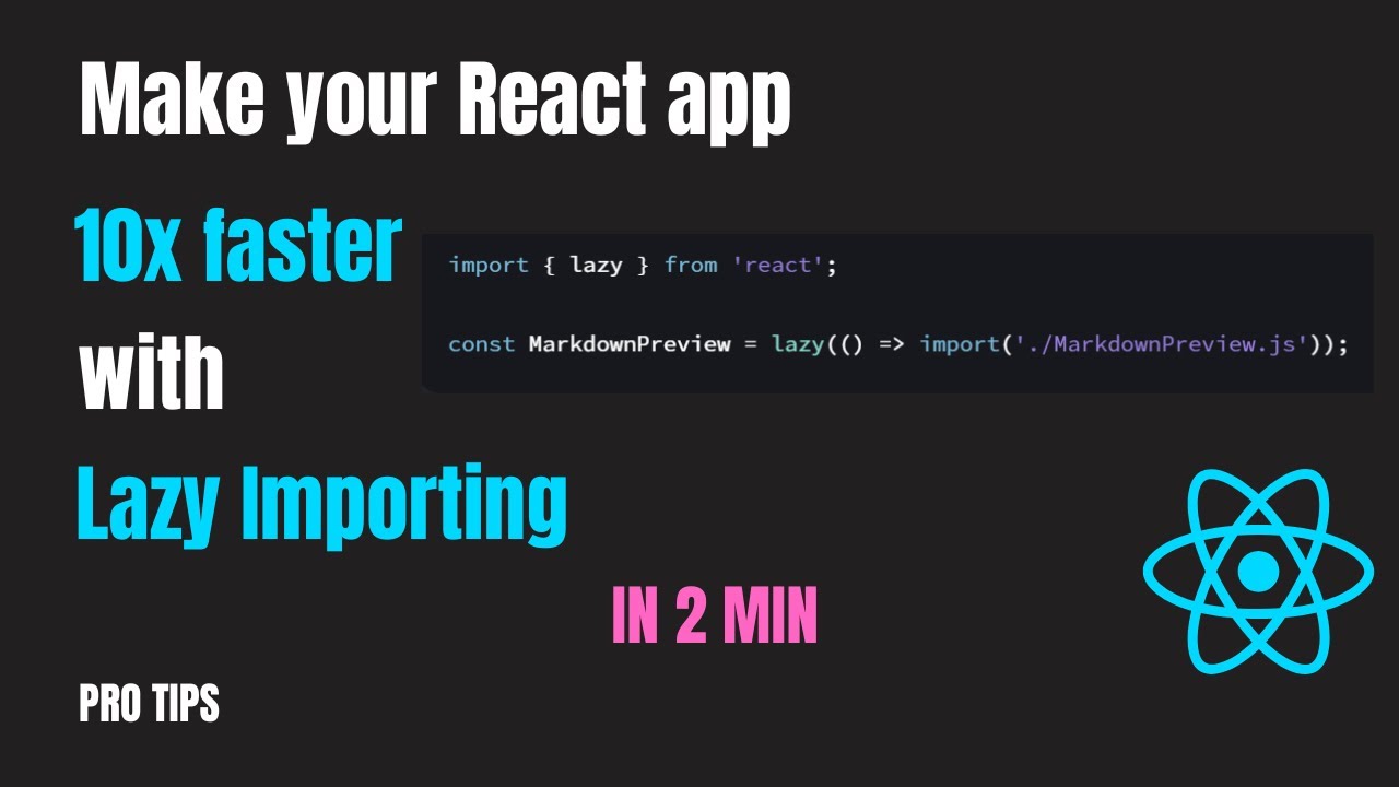 Boost Your React App Performance with Lazy Importing | React optimization tips and tricks