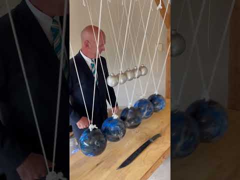 Newton’s Cradle made from bowling balls #physics #science
