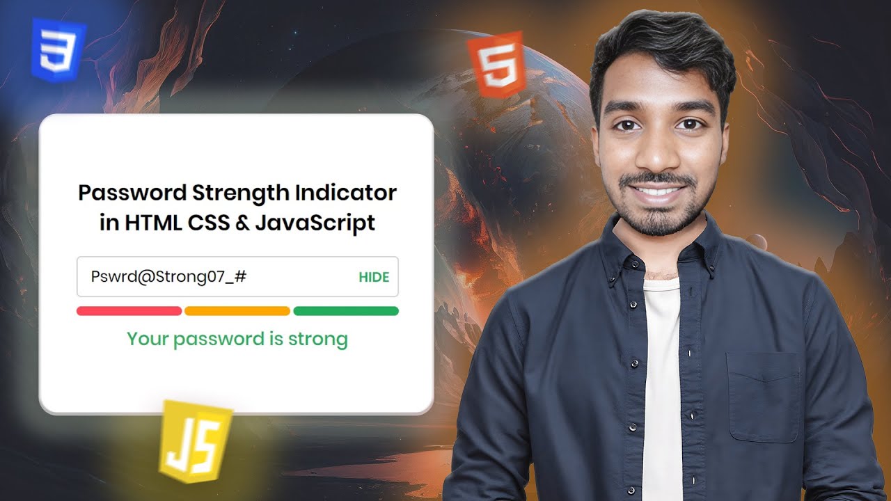 Build a Real-Time Password Strength Meter Using Vanilla JavaScript