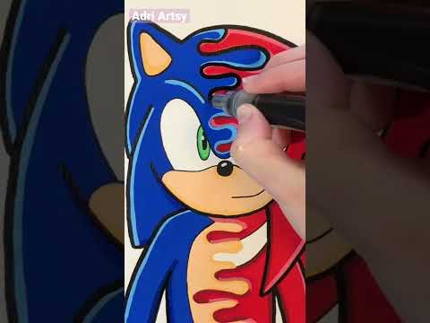 Drawing Sonic and Knuckles with Posca Markers! Fusion Effect!