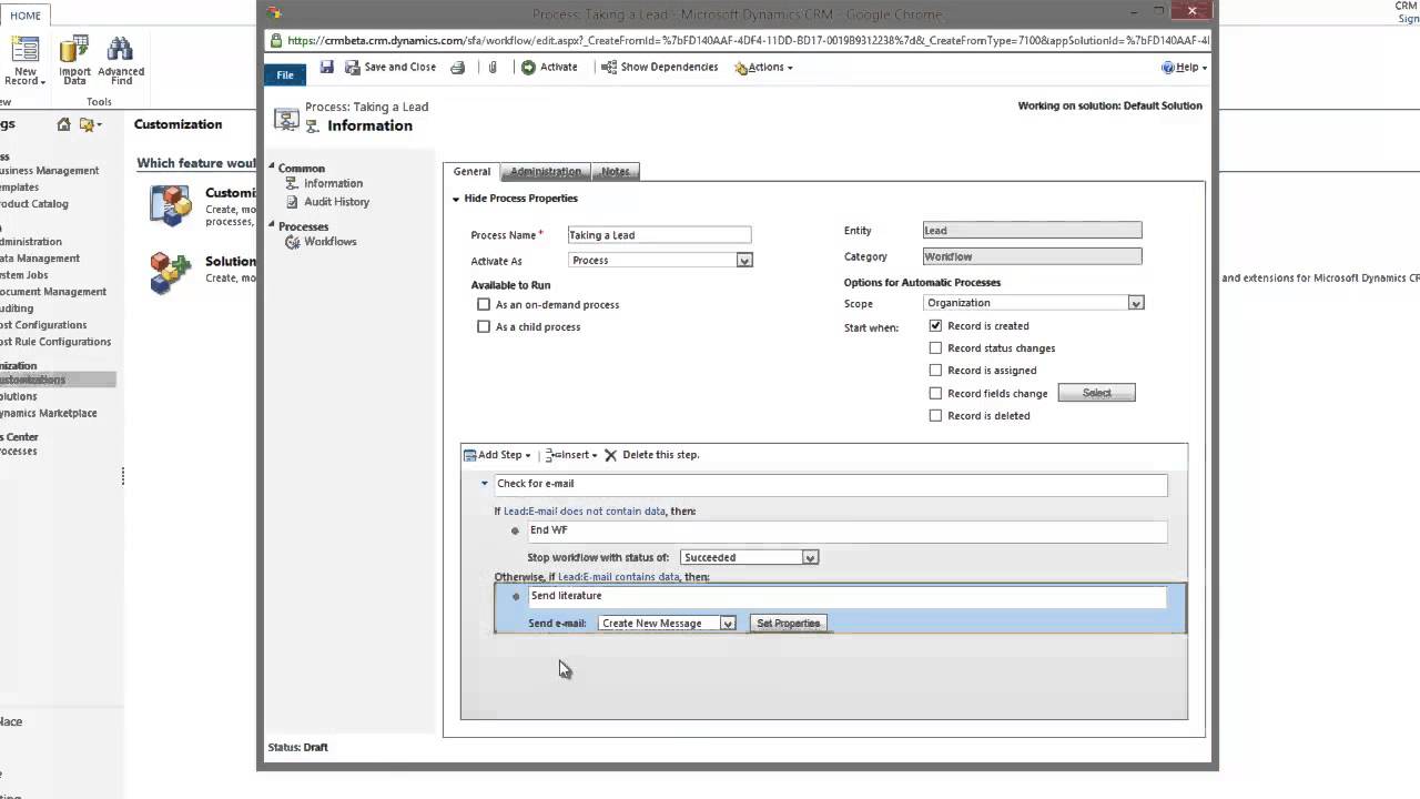 Tutorial - CRM 2011 Workflows and Processes