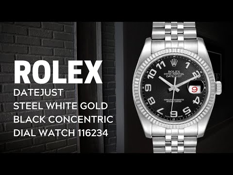 Rolex Datejust Steel White Gold Black Concentric Dial Watch 116234 Review | SwissWatchExpo