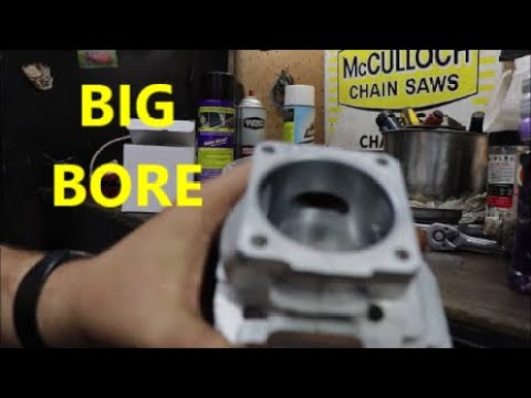 Stihl 026 ms260 The Dukes 44.7mm Piston and Cylinder Kit Unboxing Squish and Timing Numbers