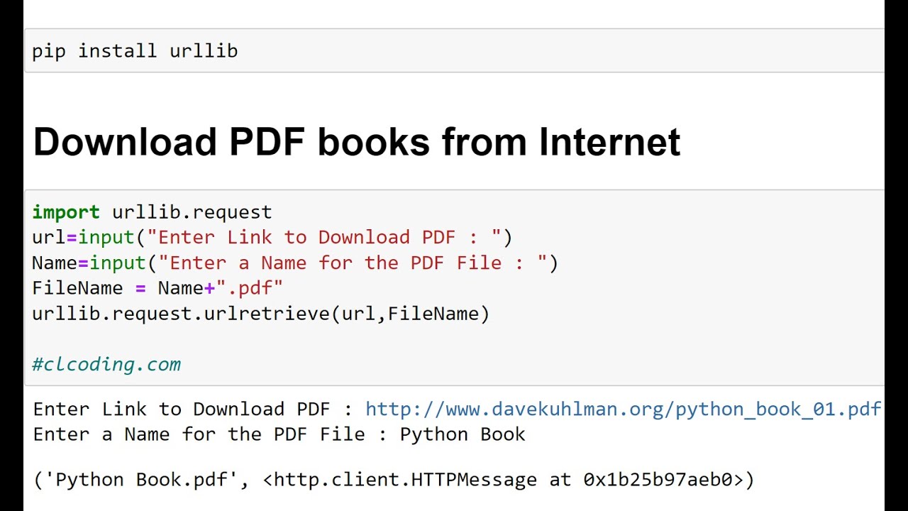 Day 87 : Download PDF books from Internet