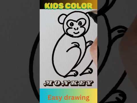 How to draw a monkey simple!#how to draw a monkey#kids color