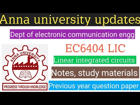 Anna university linear intergrated circuit ( Notes, study materials and previous year questions)