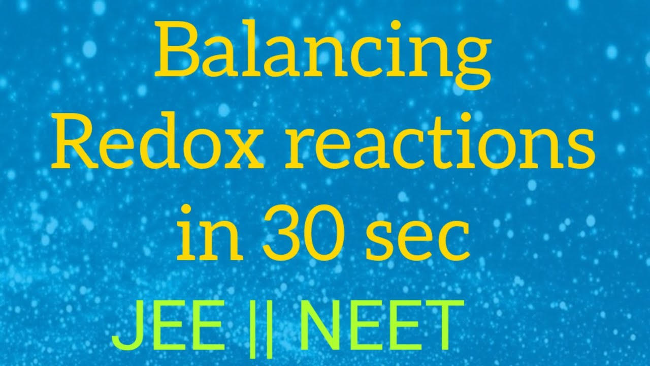 Balancing Redox reactions in Basic Medium