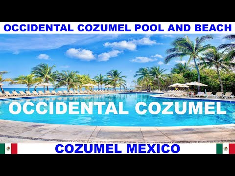 OCCIDENTAL COZUMEL ALL INCLUSIVE RESORT IN COZUMEL MEXICO - POOL AND BEACH WALK