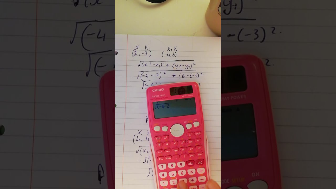 Using Calculator for distance Formula
