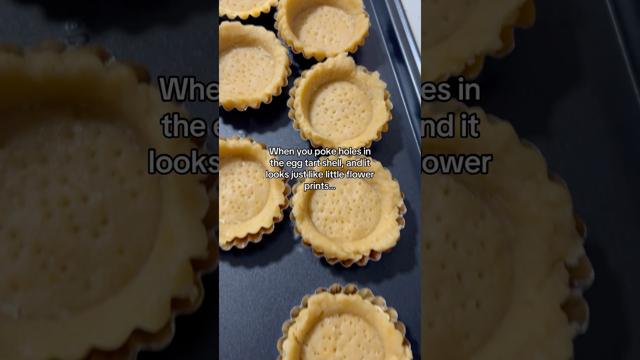 When you poke holes in the egg tart shell, and it looks just like little flower prints… I can bake!
