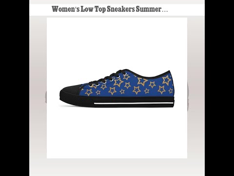 Women's Low Top Sneakers Summer Blue and Black - FORHERA DESIGN