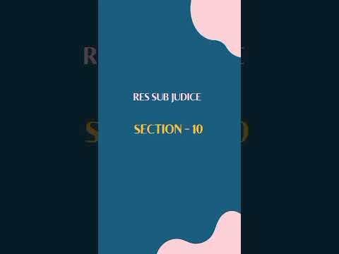 Res Sub Judice - Section - 10. #cpc #nickiminaj #highschool #nicki #law #legal #lawyer #judicial