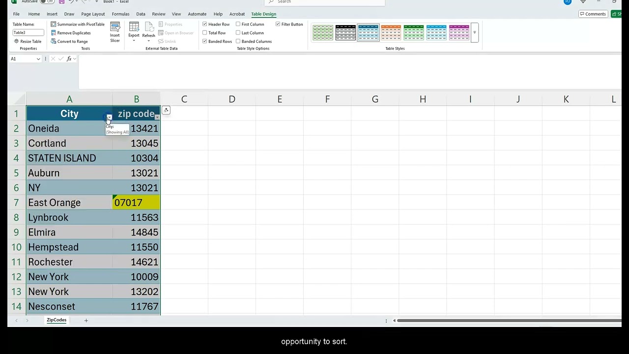 How to format zip code data in Excel