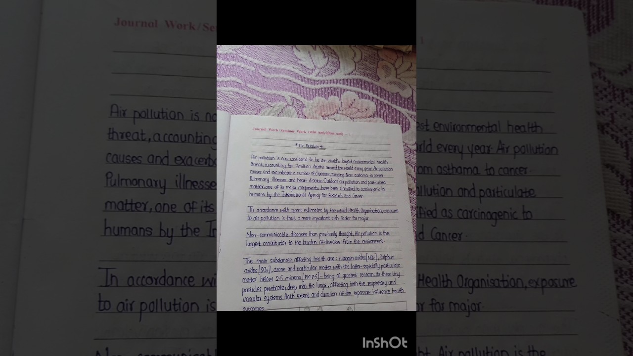 Air pollution 12th & 11th EVS -Seminar/Journal Work Report   #maharastrastateboard#HSC#12#commerce#v