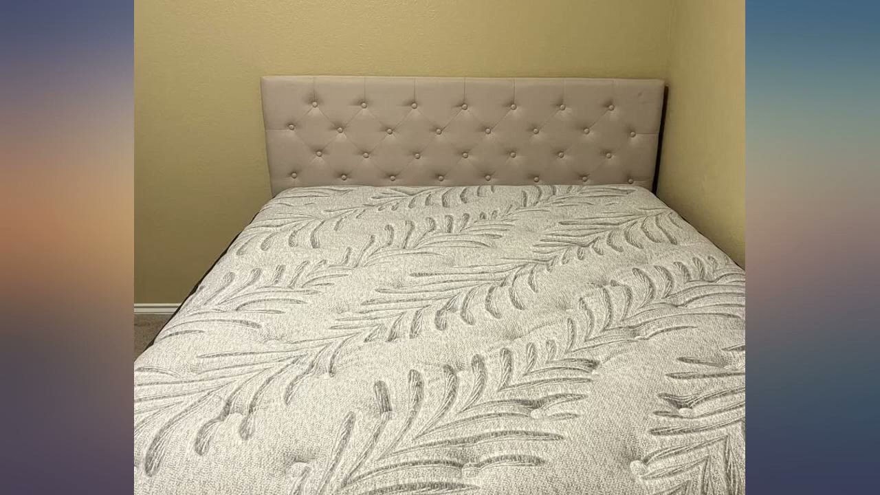 Queen Size Upholstered Linen Platform Bed Frame with Button Tufted Headboard, review