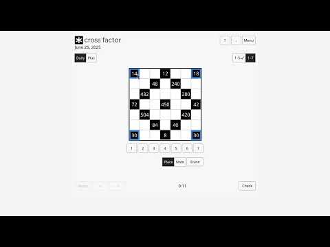 Solving Today's Cherry and Cross Factor Puzzles - June 25 2025