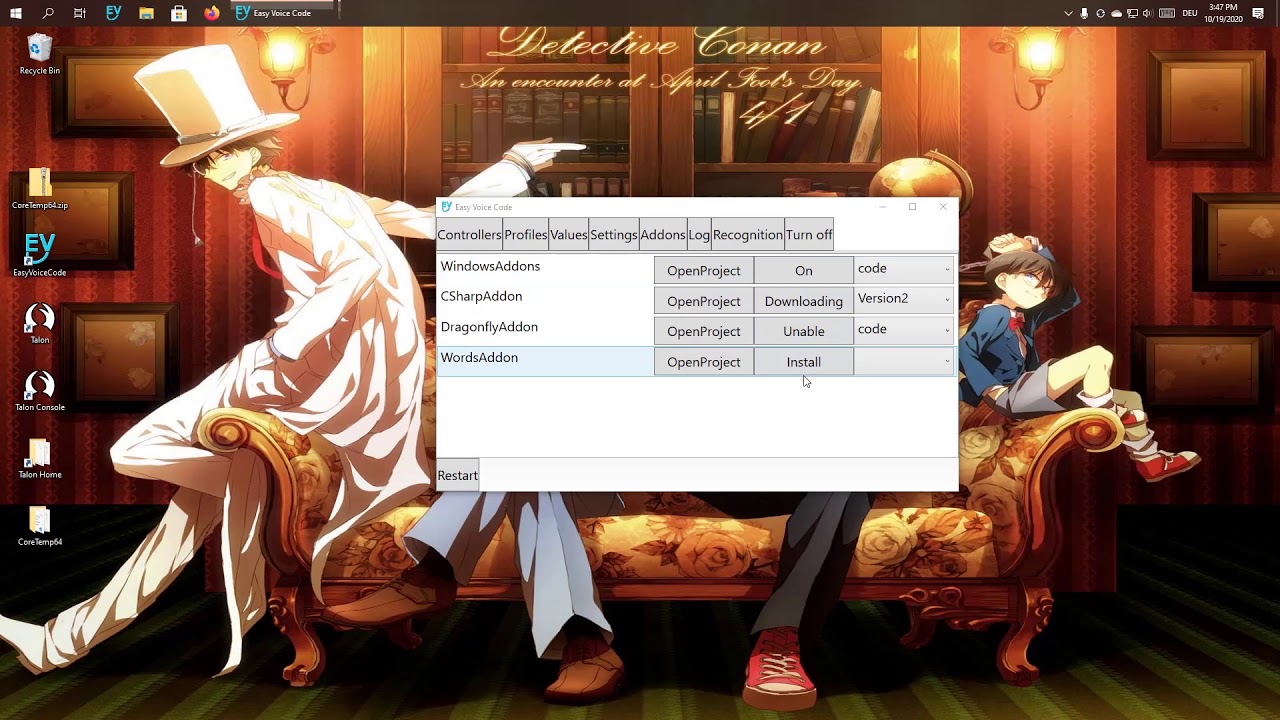 Installing Additional features for Easy Voice Code